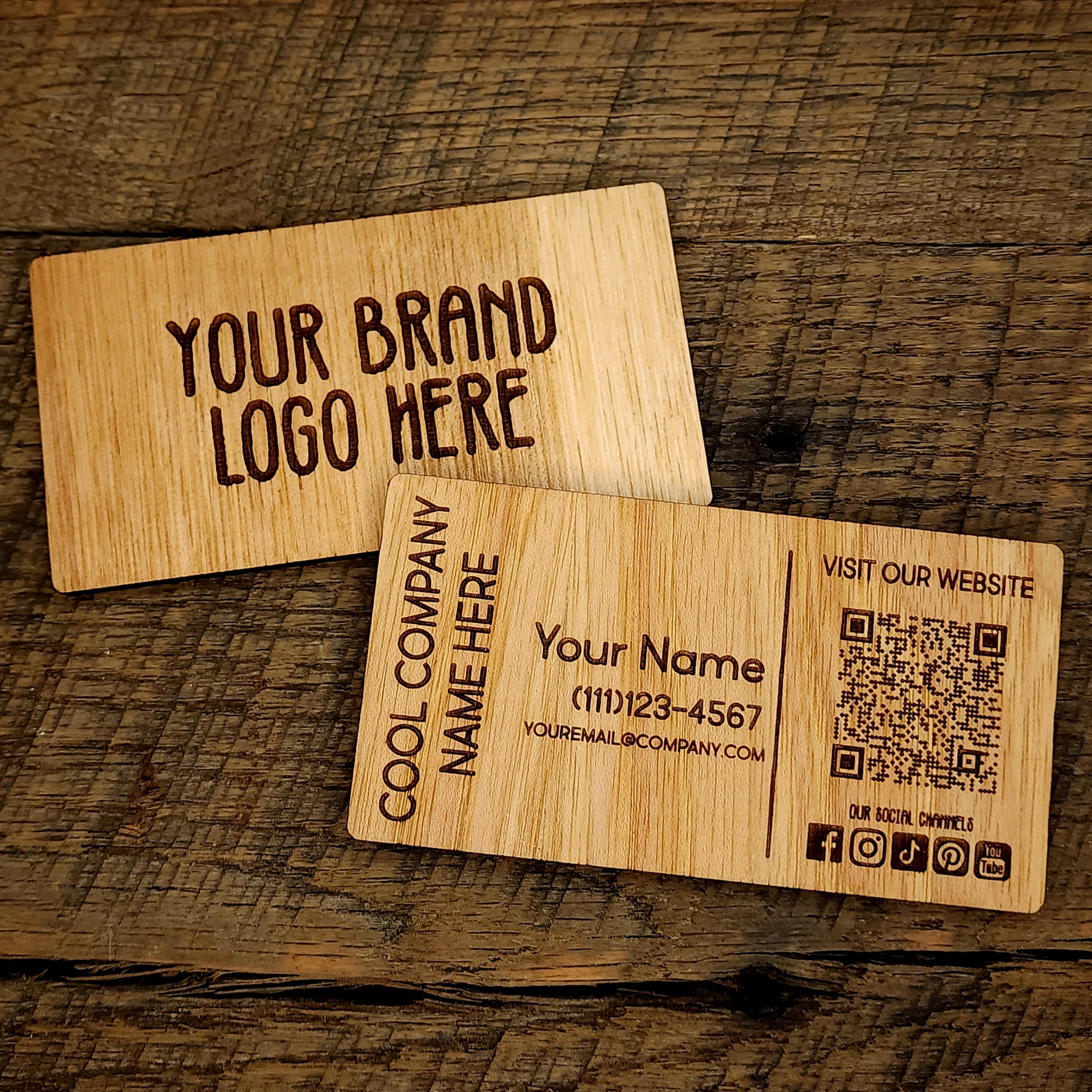 Custom Wooden Business Cards – Cherokee Grove Custom Worx