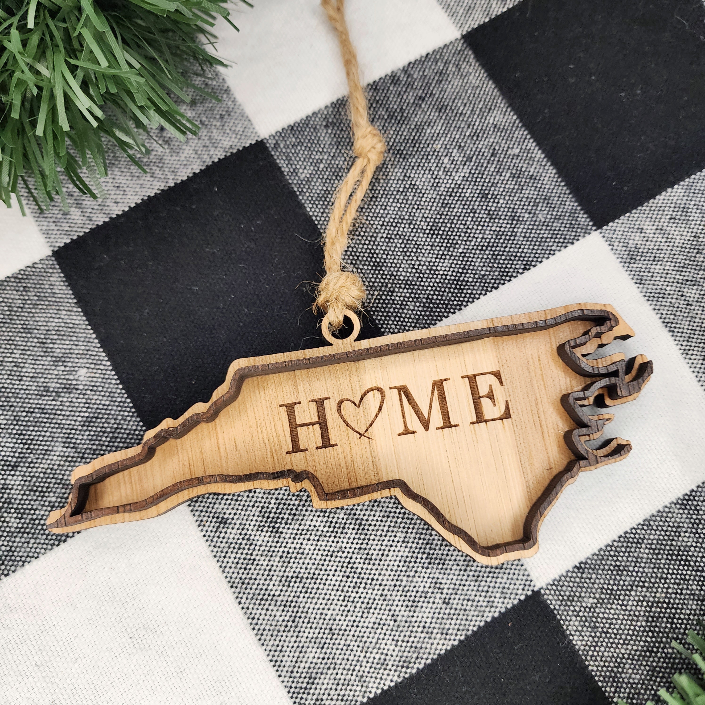 Layered North Carolina Home Ornament – Cherokee Grove Custom Worx