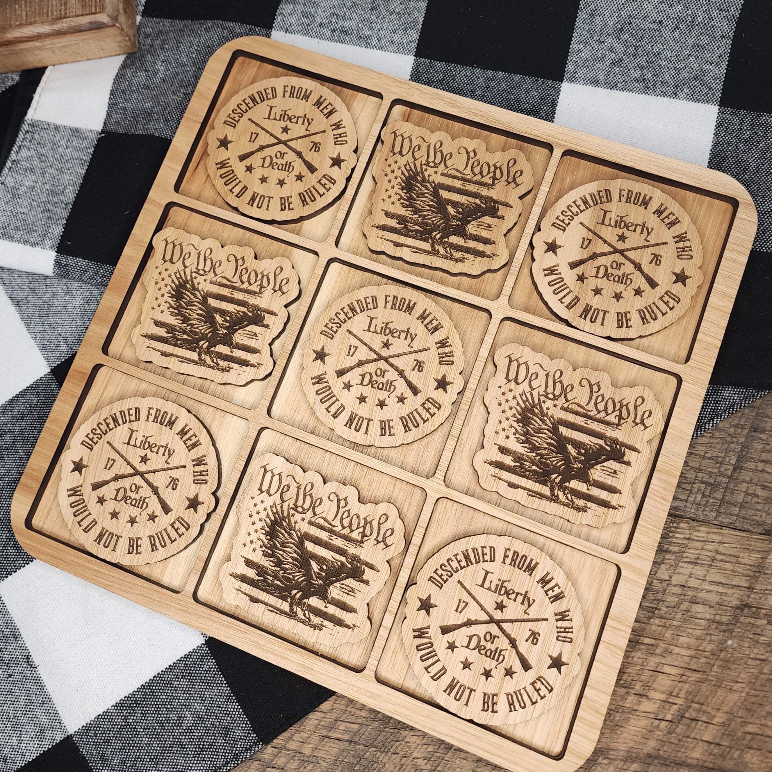 Patriotic We the People Tic-Tac-Toe – Cherokee Grove Custom Worx