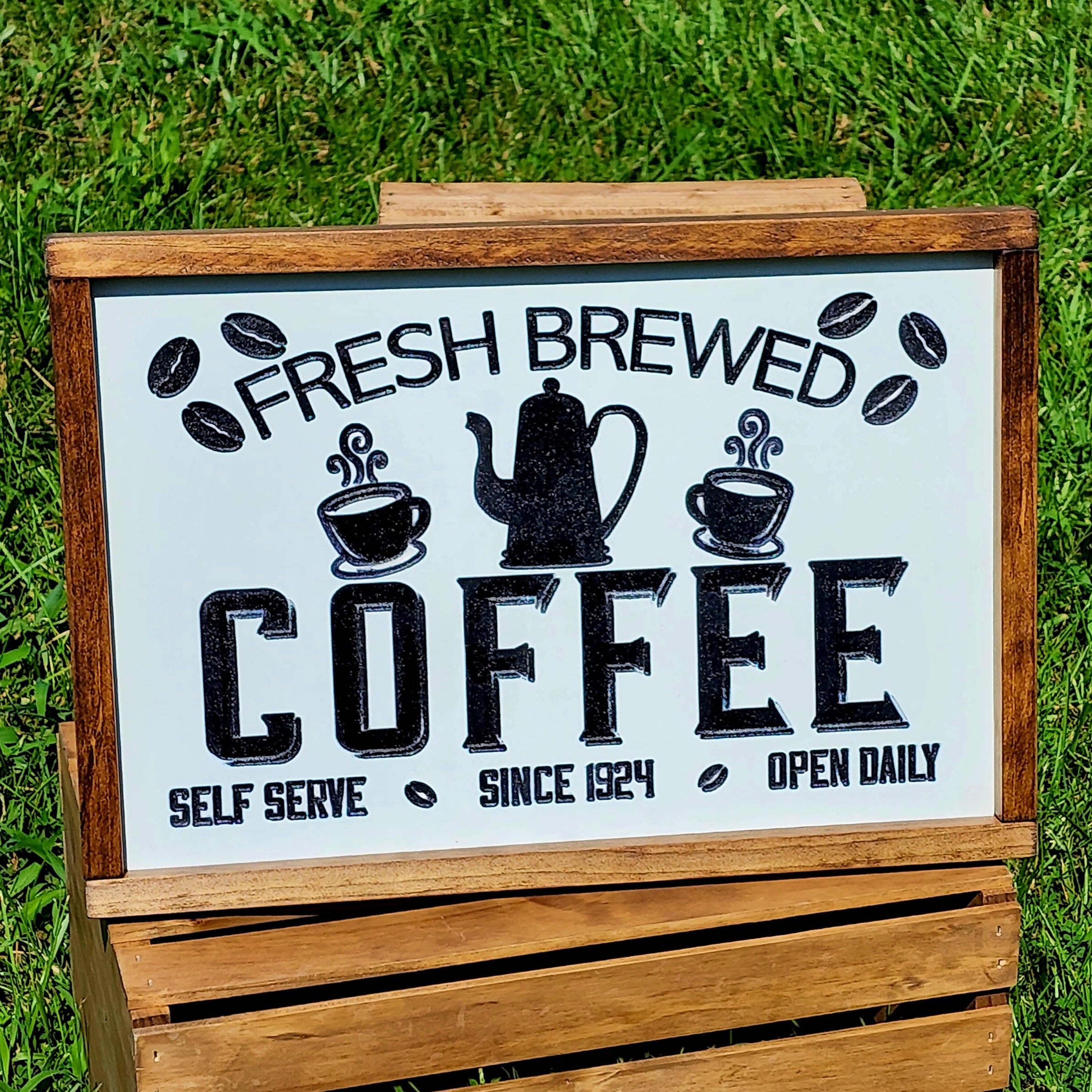 Fresh Brewed Coffee | Farmhouse Signs – Cherokee Grove Custom Worx