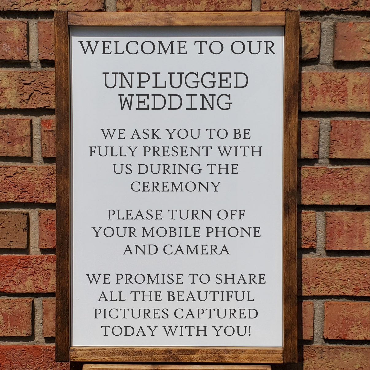 Unplugged Wedding Sign | Cherokee Grove Custom Worx